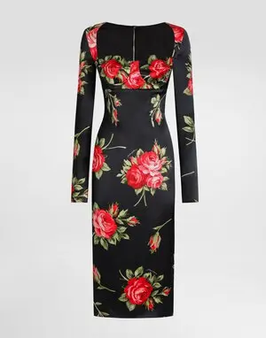Dolce & Gabbana Rose Bouquet-print Sheath Dress - Multicolor