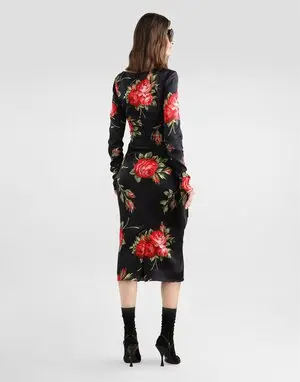 Dolce & Gabbana Rose Bouquet-print Sheath Dress - Multicolor
