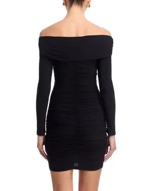 Aqua Off-the-shoulder Mini Dress
