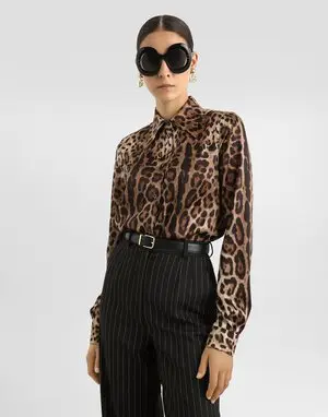 Dolce & Gabbana Leopard- Satin Shirt