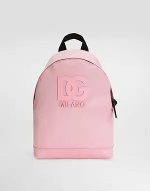 Dolce & Gabbana Nylon Backpack With Dg Patch - Pink