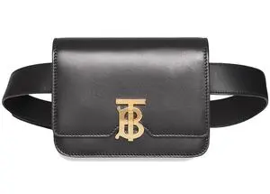 Burberry Belted Leather Tb Bag - Black