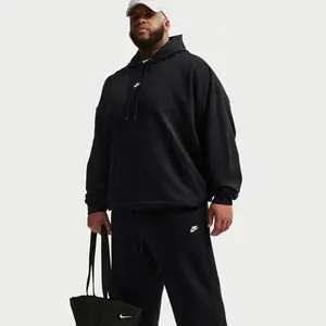 Nike Sportswear Club Oversized French Terry Pullover Hoodie - Black