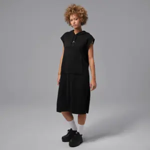 JORDAN Brooklyn Fleece Sleeveless Hooded Dress - Black
