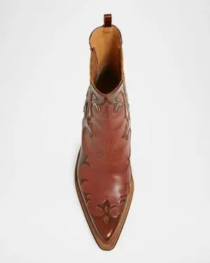 Gabriela Hearst 70mm Cassidy Western-style Leather Booties - Cognac