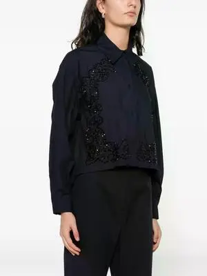 Sandro Embroidered Floral Shirt