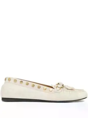 Isabel Marant Étoile Faxel Studded Leather Loafers - Neutrals