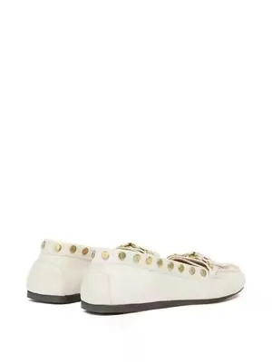 Isabel Marant Étoile Faxel Studded Leather Loafers - Neutrals