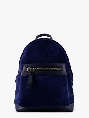 TOM FORD Suede Backpack With Zip - Blue