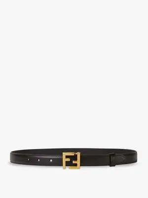 Fendi Ff Leather Belt - Black