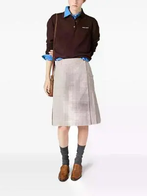 Miu Miu Wool Knit Polo Shirt - Brown