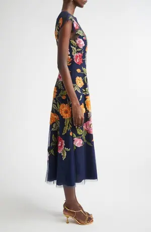 Carolina Herrera Sequin Embroidered Tulle Gown