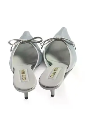 Miu Miu Mesh Kitten Heel Mules - Grey