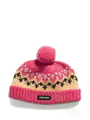 Miu Miu Wool Beanie Hat - Pink