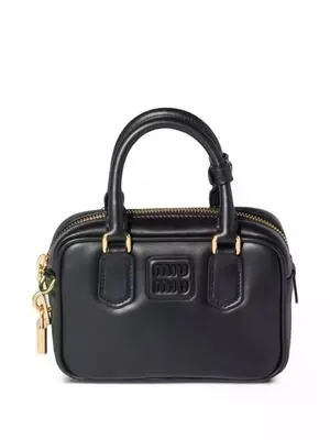 Miu Miu Arcadie Leather Tote - Black