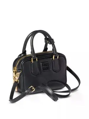 Miu Miu Arcadie Leather Tote - Black
