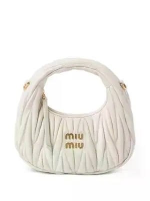 Miu Miu Wander Matelassé Leather Mini Bag - White