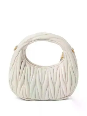 Miu Miu Wander Matelassé Leather Mini Bag - White