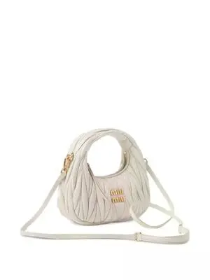 Miu Miu Wander Matelassé Leather Mini Bag - White