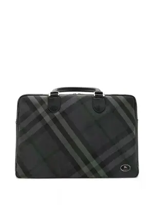 Burberry Check-pattern Briefcase - Grey