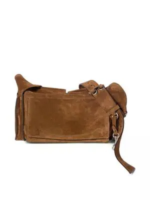 Miu Miu Suede Utility Shoulder Bag - Brown