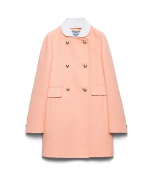 Prada Lightweight Cashmere Pea Coat Orange