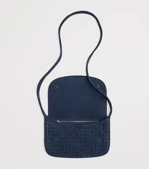 Bottega Veneta Suede Veneto Messenger Bag - Blue