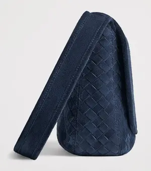 Bottega Veneta Suede Veneto Messenger Bag - Blue
