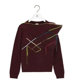 Loewe Wool-blend Contrast-stitch Sweater