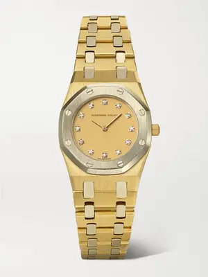 STEPHANIE WINDSOR Audemars Piguet Vintage 1980s Royal Oak 26mm 18-karat And Diamond Watch - Gold