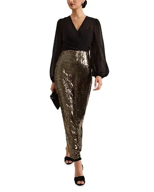 PHASE EIGHT Sequin Embellished Maxi Dress