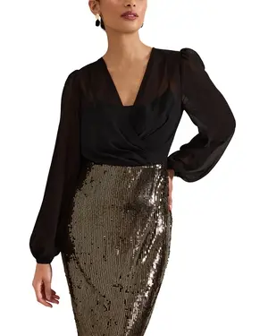 PHASE EIGHT Sequin Embellished Maxi Dress