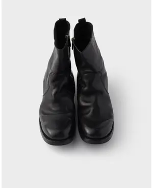 Prada Leather Zip-up Boots - Black