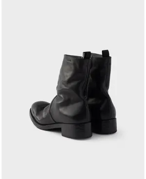 Prada Leather Zip-up Boots - Black