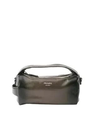 Prada Antiqued Leather Shoulder Bag - Green