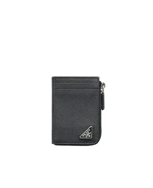 Prada Saffiano Leather Card Holder - Black