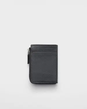 Prada Saffiano Leather Card Holder - Black