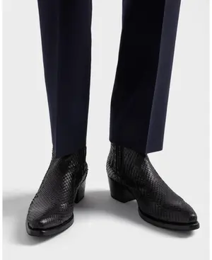 Prada Python Leather Chelsea Boots