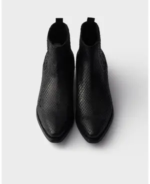 Prada Python Leather Chelsea Boots