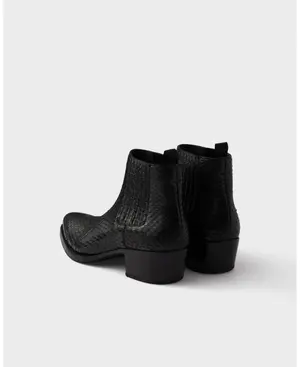 Prada Python Leather Chelsea Boots