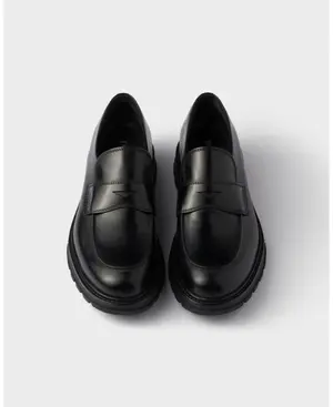 Prada Brushed Leather Loafers