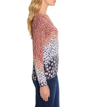 NIC+ZOE Printed Long Sleeve Sweater