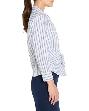 NIC+ZOE Striped Tie-front Top