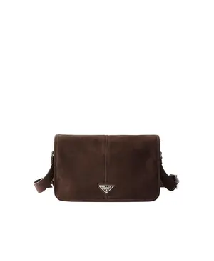 Prada Suede Shoulder Bag - Brown