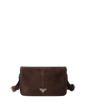 Prada Suede Shoulder Bag - Brown