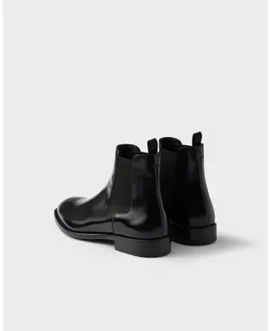 Prada Brushed Leather Chelsea Boots