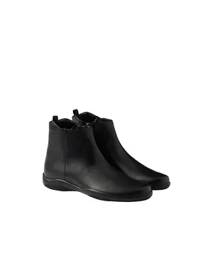 Prada Toblach Leather Ankle Boots - Black