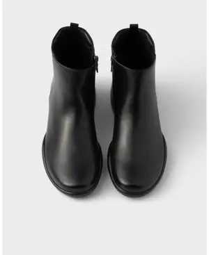 Prada Toblach Leather Ankle Boots