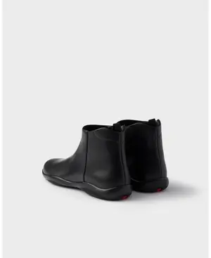 Prada Toblach Leather Ankle Boots