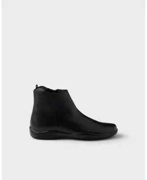 Prada Toblach Leather Ankle Boots